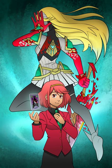 Pyra And Mythra Persona And More Drawn By Guilhermerm Danbooru