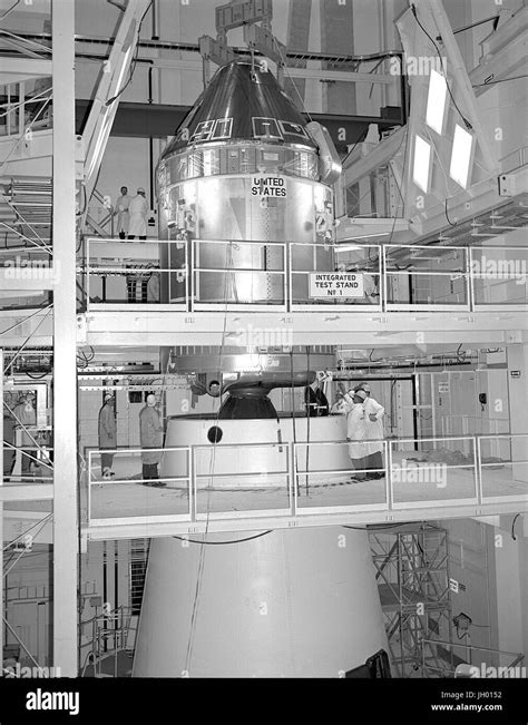The Apollo 11 Command Service Module Csm Are Being Mated To The Saturn V Lunar Module Adapter