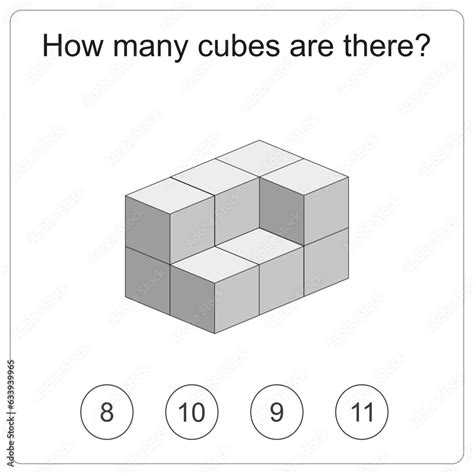 How Many Cubes Are There Brain Test Education Logic Game For Preschool