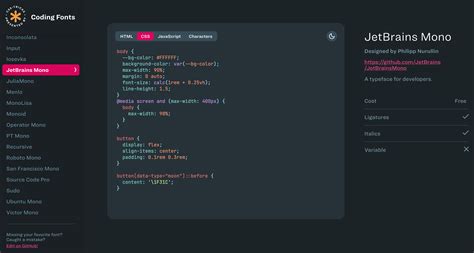 Two Resources To Find Your Next Editor Font Stefan Judis Web Development