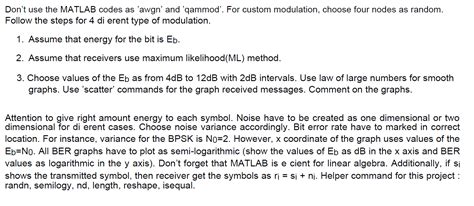Solved Dont Use The Matlab Codes As Awgn And Qammod