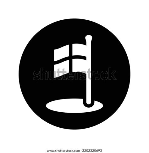 Sports Flag Icon Rounded Vector Design Stock Vector Royalty Free