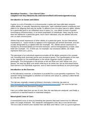 Mendelian Genetics For Without Lab Report Docx Mendelian Genetics Corn Kernel Color