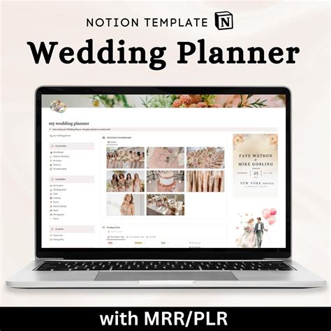 Wedding Planner Notion Template Mrr Mrr Notion Template Wedding