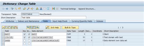 Abap Training Data Dictionary Database Table