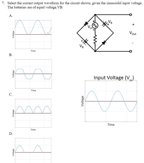 Solved 7 Select The Correct Output Waveform For The Circuit