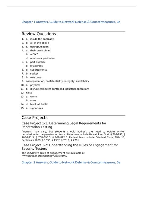 Guide To Network Defense And Countermeasures Weaver Solutions Summaries And Outlines 2022