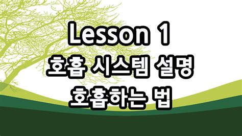 처음 성악레슨 하는 날 호흡 설명
