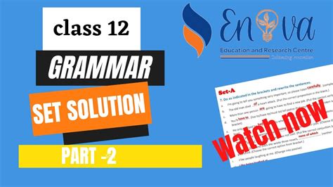 Class 12 English Grammar Sets Solutions 2080 Neb Model Set Solutions