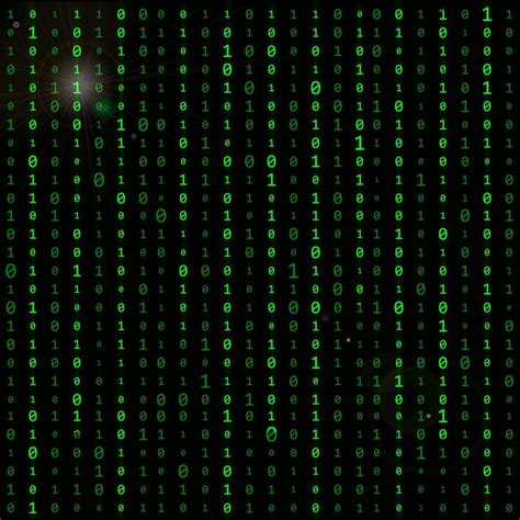 Background With Numbers On The Screen Binary Code Zero One Matrix