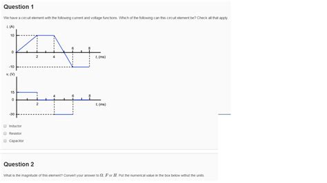 Solved Question 1 We Have A Circuit Element With The