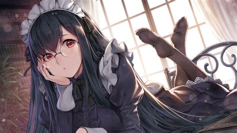 Anime Girl Maid Glasses K I Wallpaper Pc Desktop