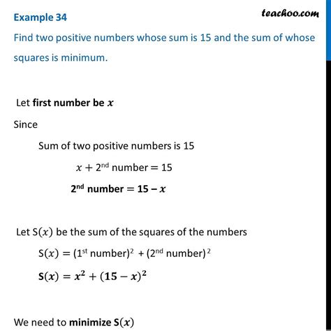 Example Find Two Numbers Whose Sum Is Sum Of Squares