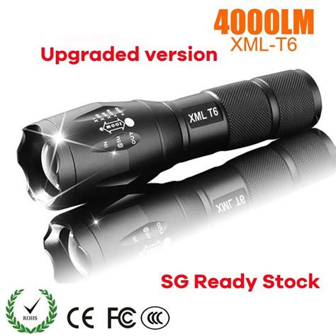 LED Rechargeable Flashlight Pocketman XML T6 Linterna Torch 18650 Battery Outdoor Camping