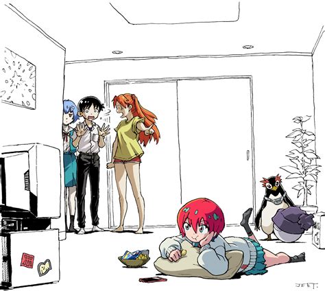 Souryuu Asuka Langley Ayanami Rei Ikari Shinji Haro Amate Yuzuriha And 1 More Gundam And 2