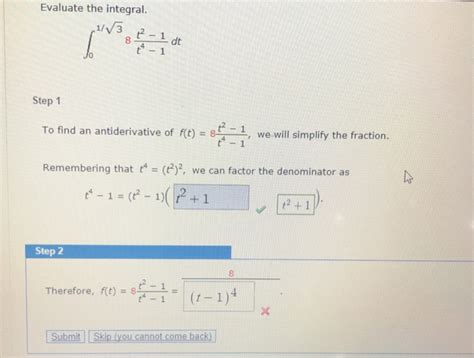 Solved Evaluate The Integral Integral 0 1 Squareroot 3 8