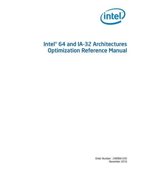 Intel® 64 And Ia 32 Architectures Optimization Reference Manual