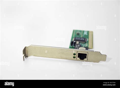 Ethernet Network Adapter With Green Control Lights For Monitoring Network Activity Steel Bar