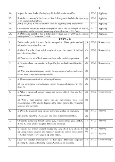 Ec8453 Linear Intergrated Circuits Question Bank Doc Digital Audio Computer Software And