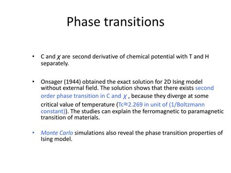 Ppt Monte Carlo Simulation Of Ising Model And Phase Transition