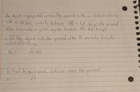 An Object Is Projected Vertically Upward With An