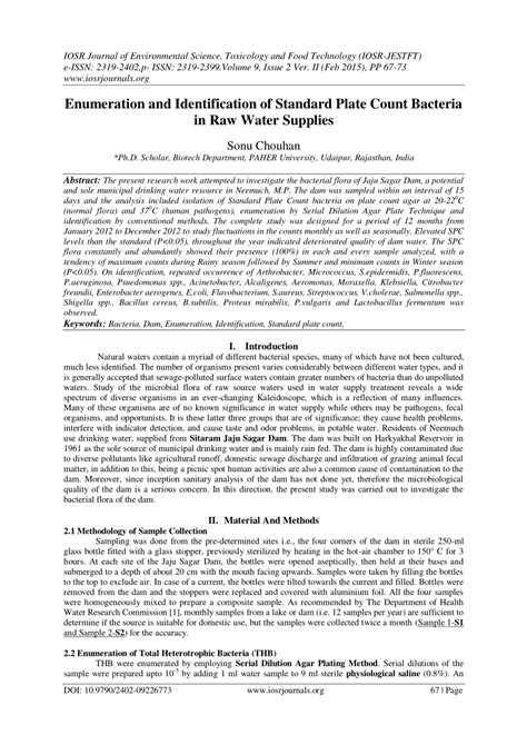 Pdf Enumeration And Identification Of Standard Plate Count Bacteria