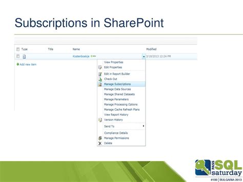 Ppt Data Driven Subscription Using Ssis And Sharepoint Powerpoint