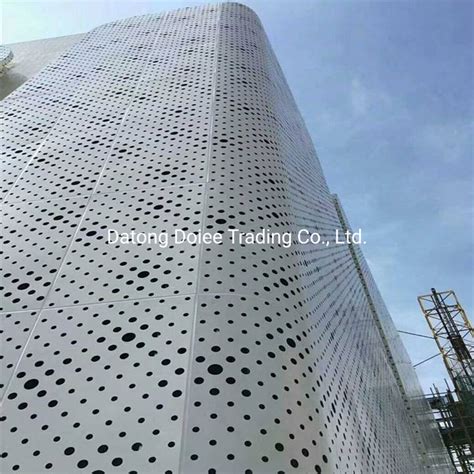 Doiee Modern Interlocking Metal Cladding Facade Building Panels Aluminum Perforated Sheet And