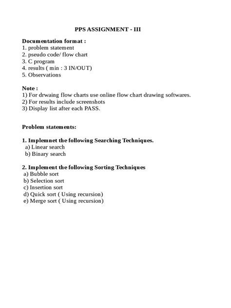 Pps Assignment Iii Documentation Format Pdf Technology And Engineering