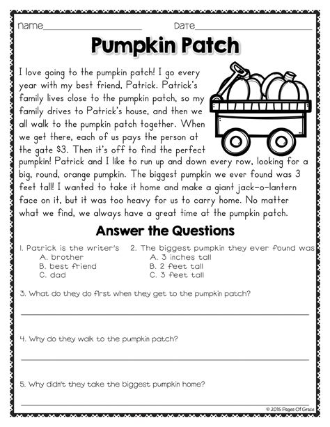 Free 5th Grade Reading Comprehension Worksheets Worksheets Day