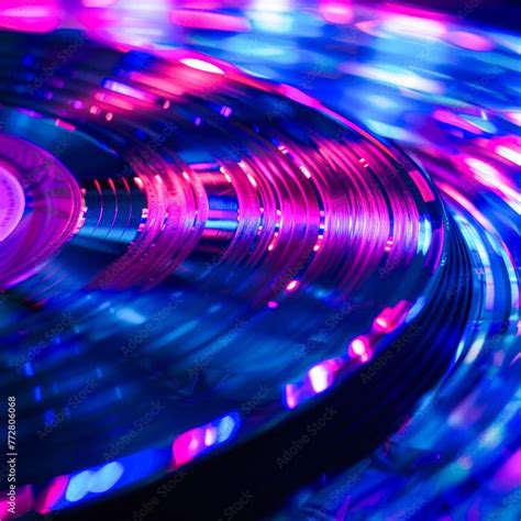 Neon Spin On Vinyl Records