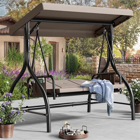 Dwvo 3 Seats Outdoor Swings For Adults Porch Swing