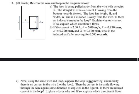 Solved 3 20 Points Refer To The Wire And Loop In The