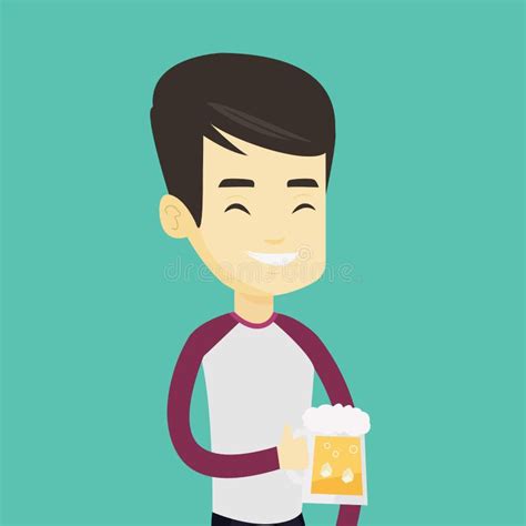 Man Drinking Beer Vector Illustration Stock Vector Illustration Of