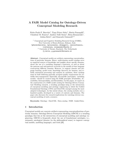 Pdf A Fair Model Catalog For Ontology Driven Conceptual Modeling Research