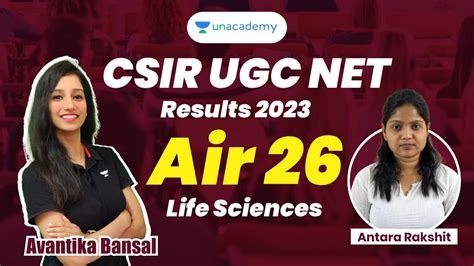 CSIR NET Ranker Life Sciences AIR Avantika Bansal CSIR NET Results Unacademy