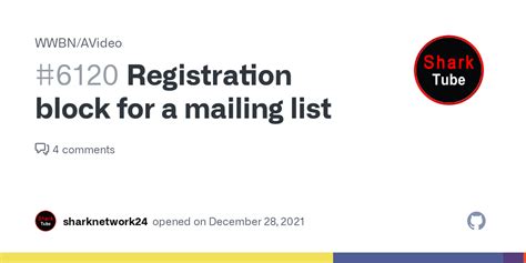Registration Block For A Mailing List Issue 6120 WWBN AVideo GitHub