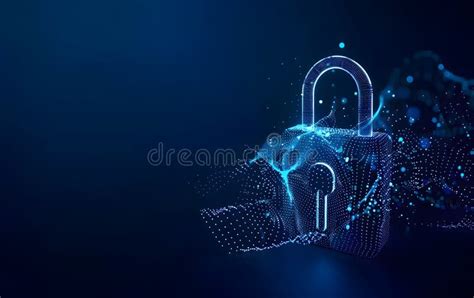 Digital Padlock With Connected Network Representing Cybersecurity And Data Protection Stock