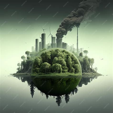 Premium Ai Image Greening The Urban Landscape Trees Vs Pollution