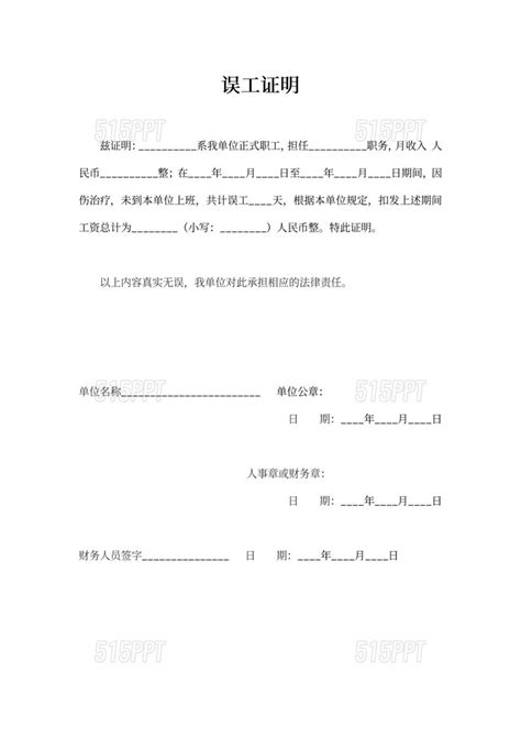 家属误工证明 515PPT