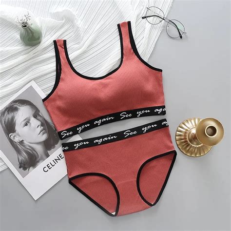Billionm Lingerie Set Womens Underwear Bra Brief Suit Female Crop Top