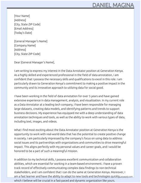 Cover Letter For Data Annotator Lazyapply