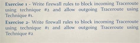 Solved Exercise Write Firewall Rules To Block Incoming Chegg Com