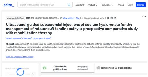 Ultrasound Guided Subacromial Injections Of Sodium Hyaluronate For The Management Of Rotator