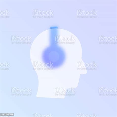 헤드폰 유리 모피즘 트렌디 스타일 아이콘의 머리 흐림으로 투명한 유리 색상 벡터 아이콘 음악 듣기 웹 및 Ui 디자인 모바일 앱