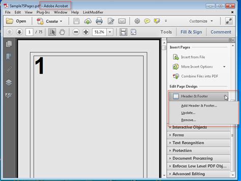 Adding Headers Footers With Acrobat Standard V11 Adobe Community