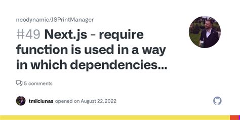 Nextjs Require Function Is Used In A Way In Which Dependencies Cannot Be Statically Extracted
