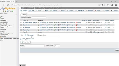 Tampilan Aplikasi Phpmyadmin Youtube