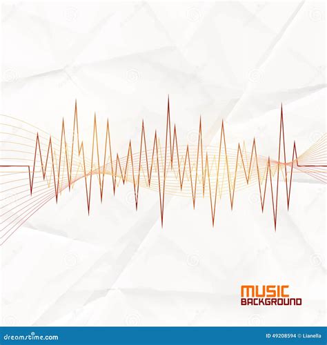 Sound Wave On Paper Background Abstract Equalizer Stock Vector Illustration Of Musical