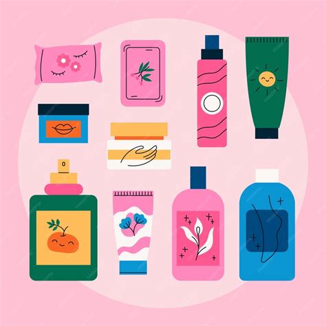 손으로 그린 한국의 아름다움 요소 컬렉션 무료 벡터